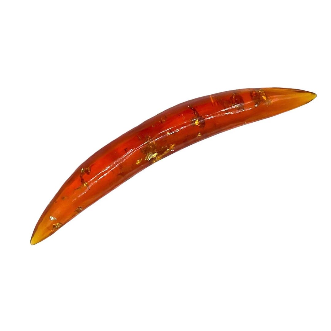Handmade Tribal Curved Septum Tusk Spike in Amber Orange Resin With ...
