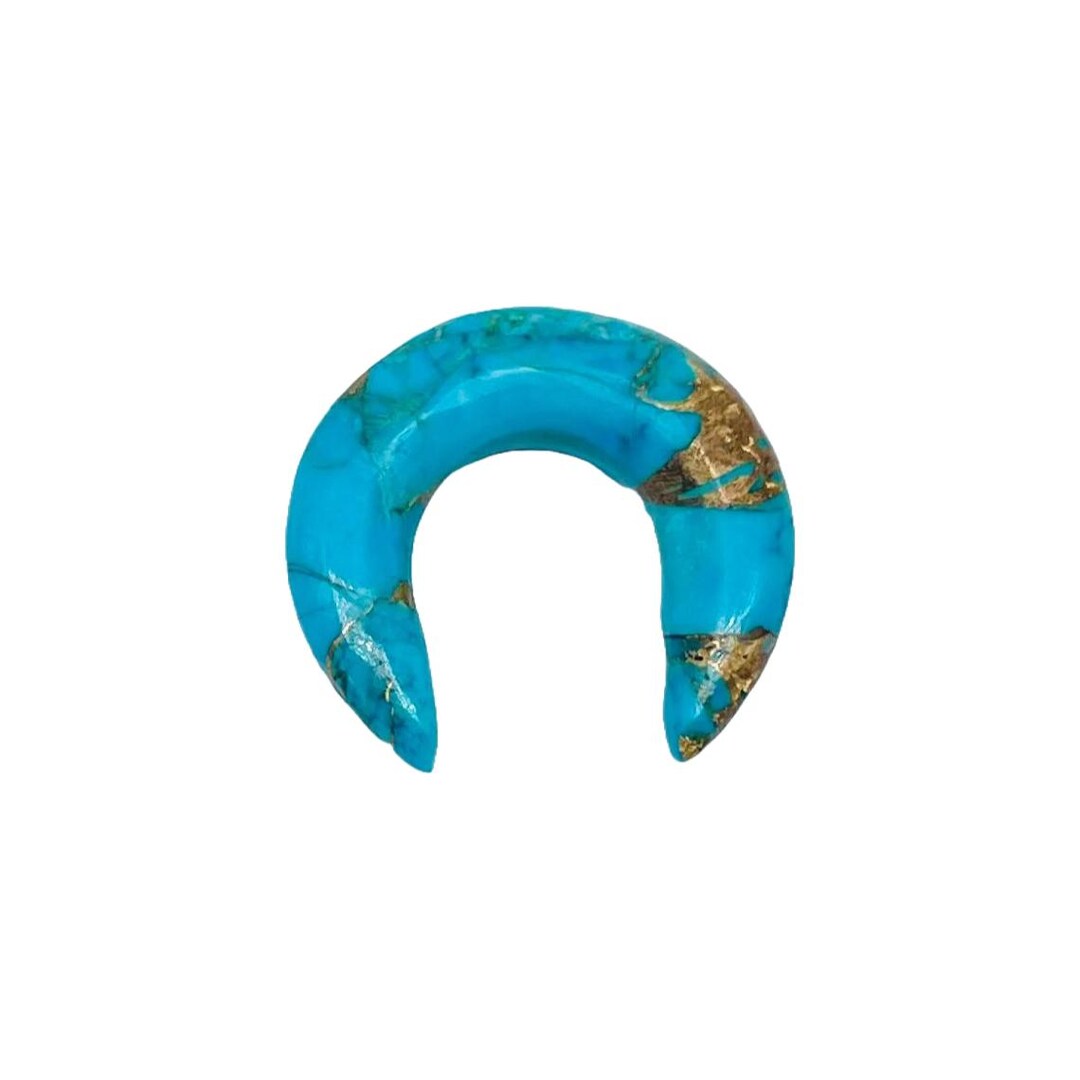 Turquoise Gold Septum Pincher, Handmade Tribal Piercing Jewelry, Unique ...