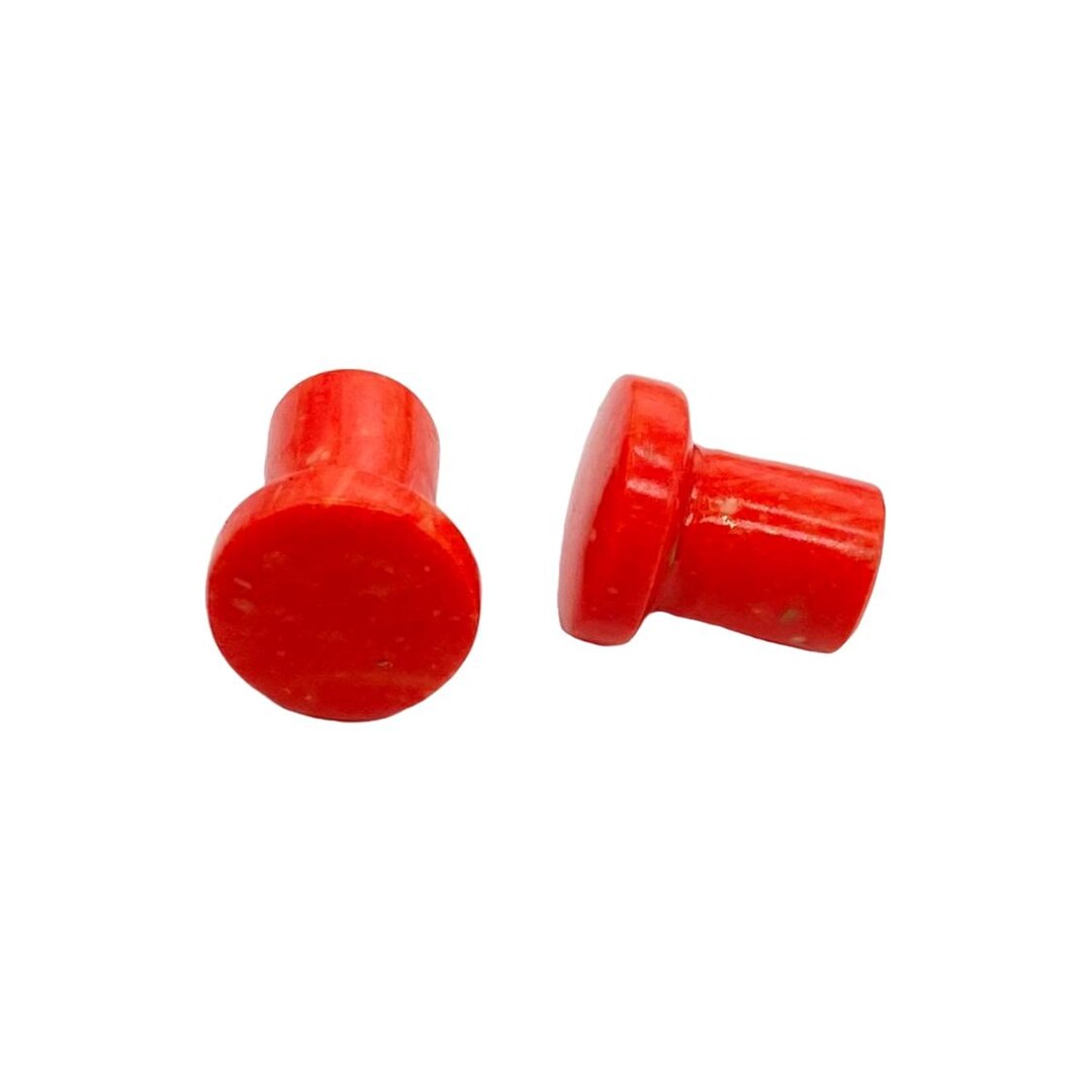 Red Coral Single Flared Ear Plugs, Bold Ear Gauges, Stylish Body ...