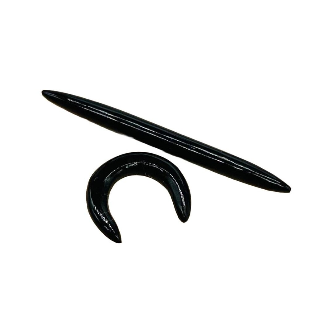Black Obsidian Septum Tusk Spike & Pincher Set, Tribal Body Piercing ...