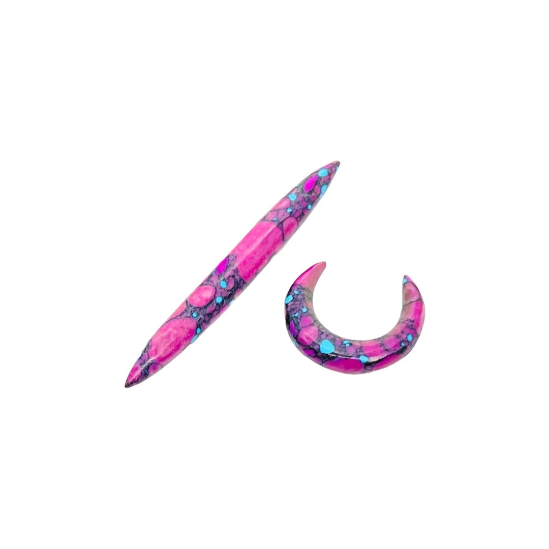 Purple Turquoise Crystal Septum Pincher Tusk Naga Body Jewelry, Size ...