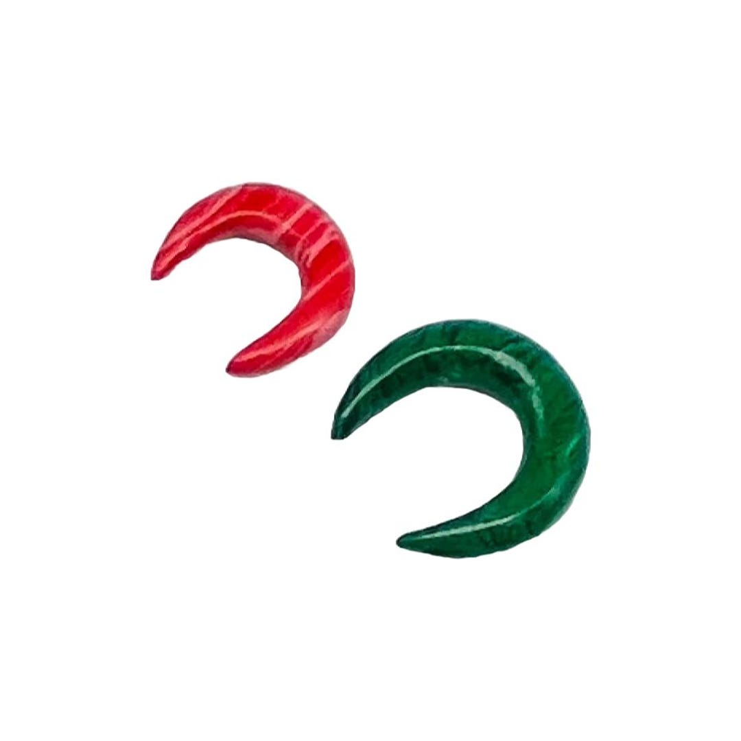 Tribal Septum Pincher Set, Malachite Stone Crescent Septum Jewelry ...