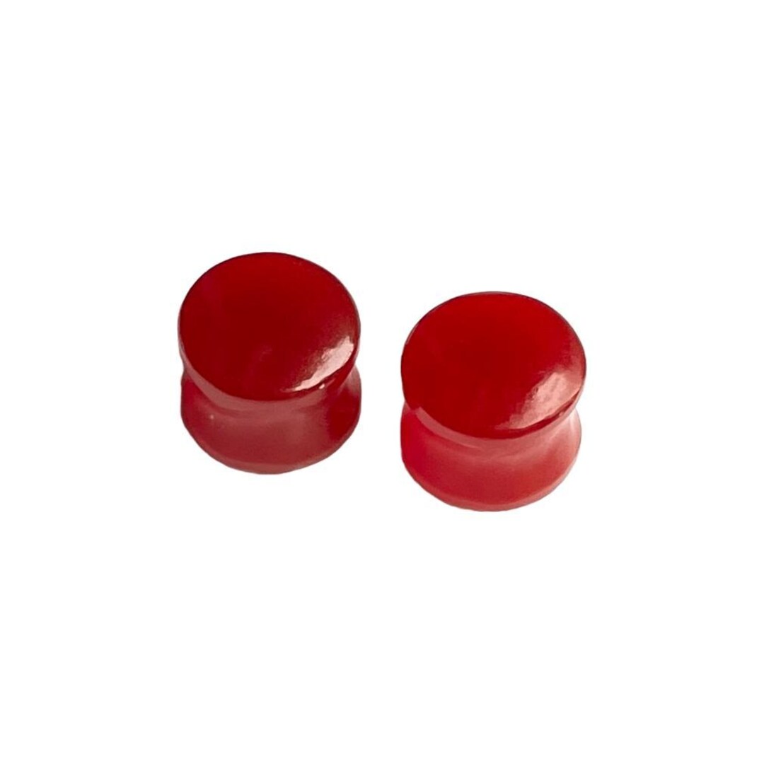 Red Onyx Ear Plugs, Double Flared Gauges, Handmade Stretching Jewelry ...