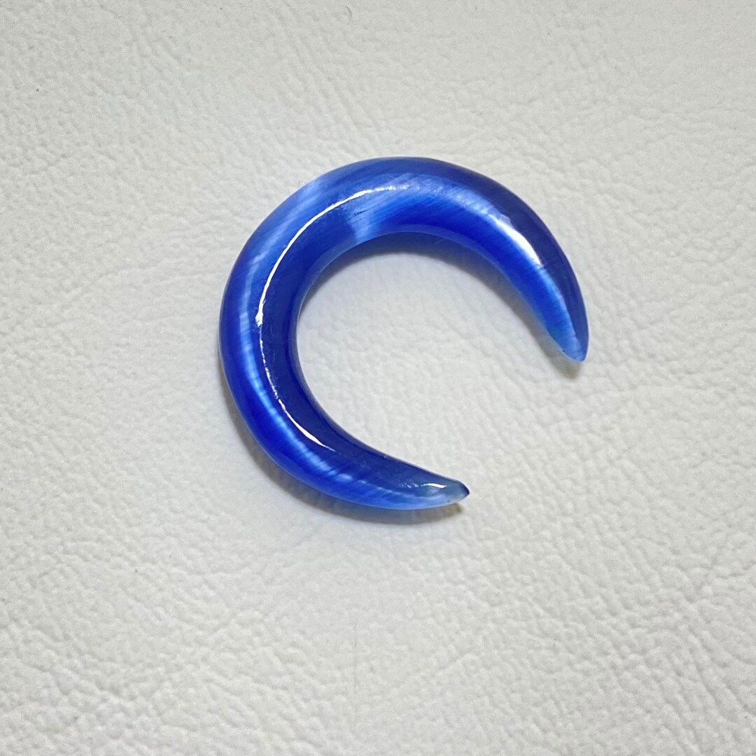 Blue Cat's Eye Glass Stone Pinchers, Septum, Tusk, Handmde Gauges ...