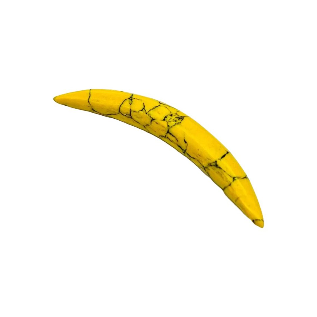 Curved Tribal Septum Spike, Yellow Howlite Tusk, Handmade Piercing ...