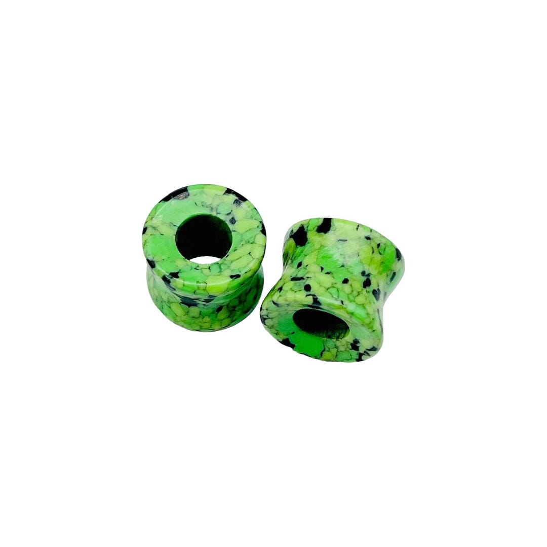 Vibrant Green Double Flared Ear Plugs | Unique Resin Tunnel Ear Gauges ...