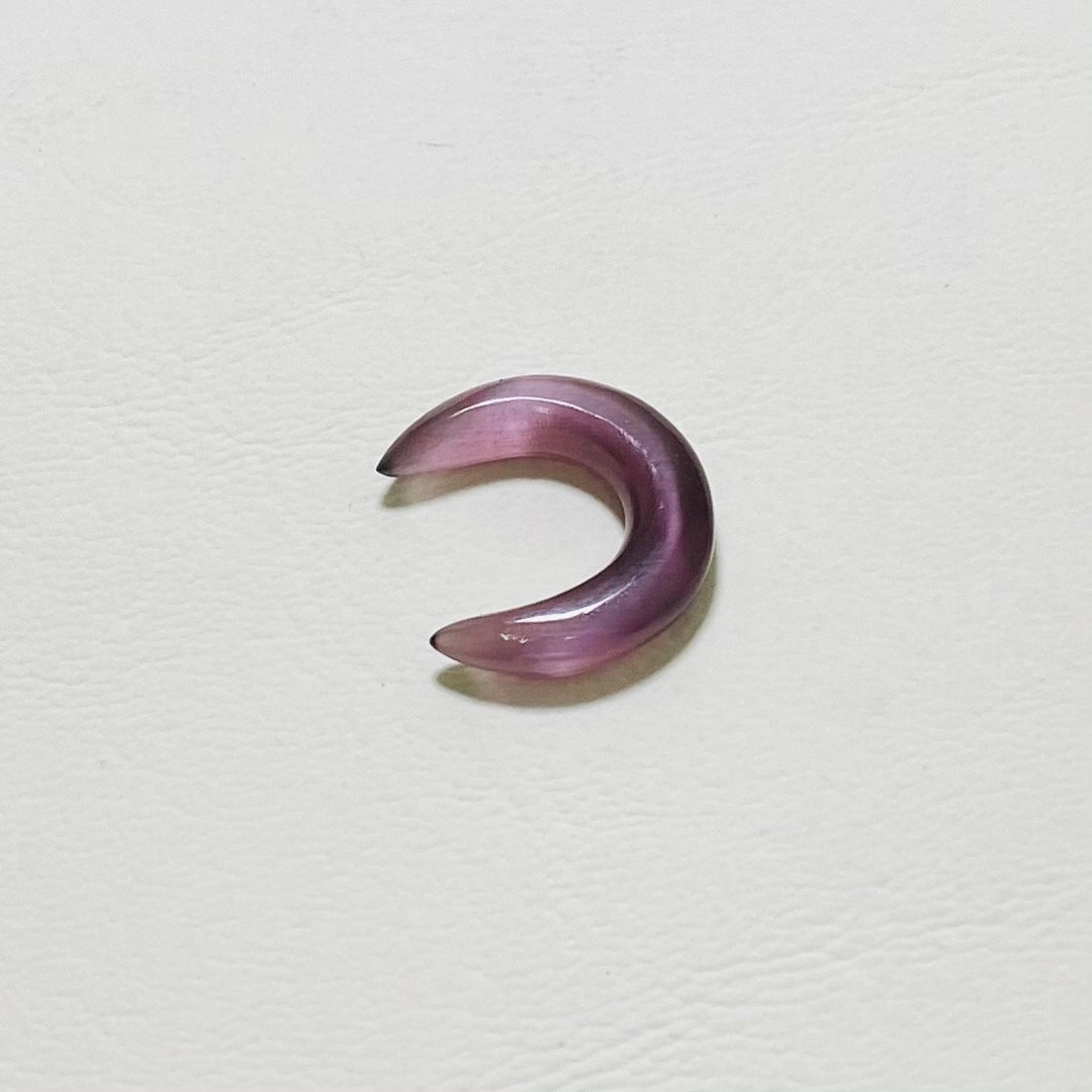 Organic Purple Cat's Eye Glass Stone Pinchers Septum - Etsy