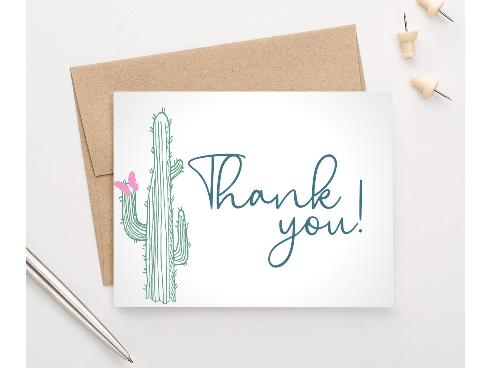 Printable Cactus Thank You Card INSTANT DOWNLOAD A2 Folded - Etsy