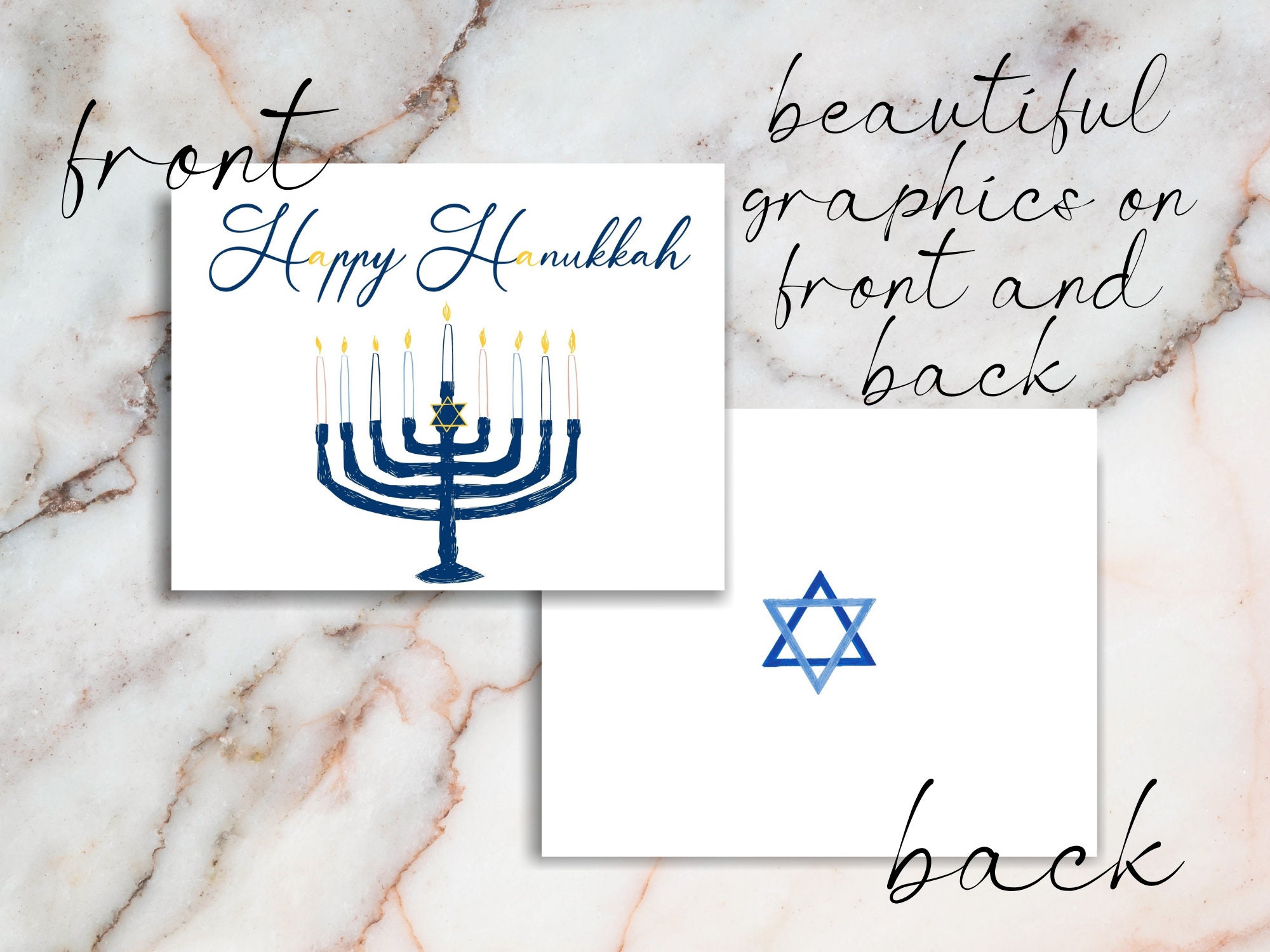 Printable Hanukkah Greeting Card, INSTANT DIGITAL DOWNLOAD, A2 Happy ...