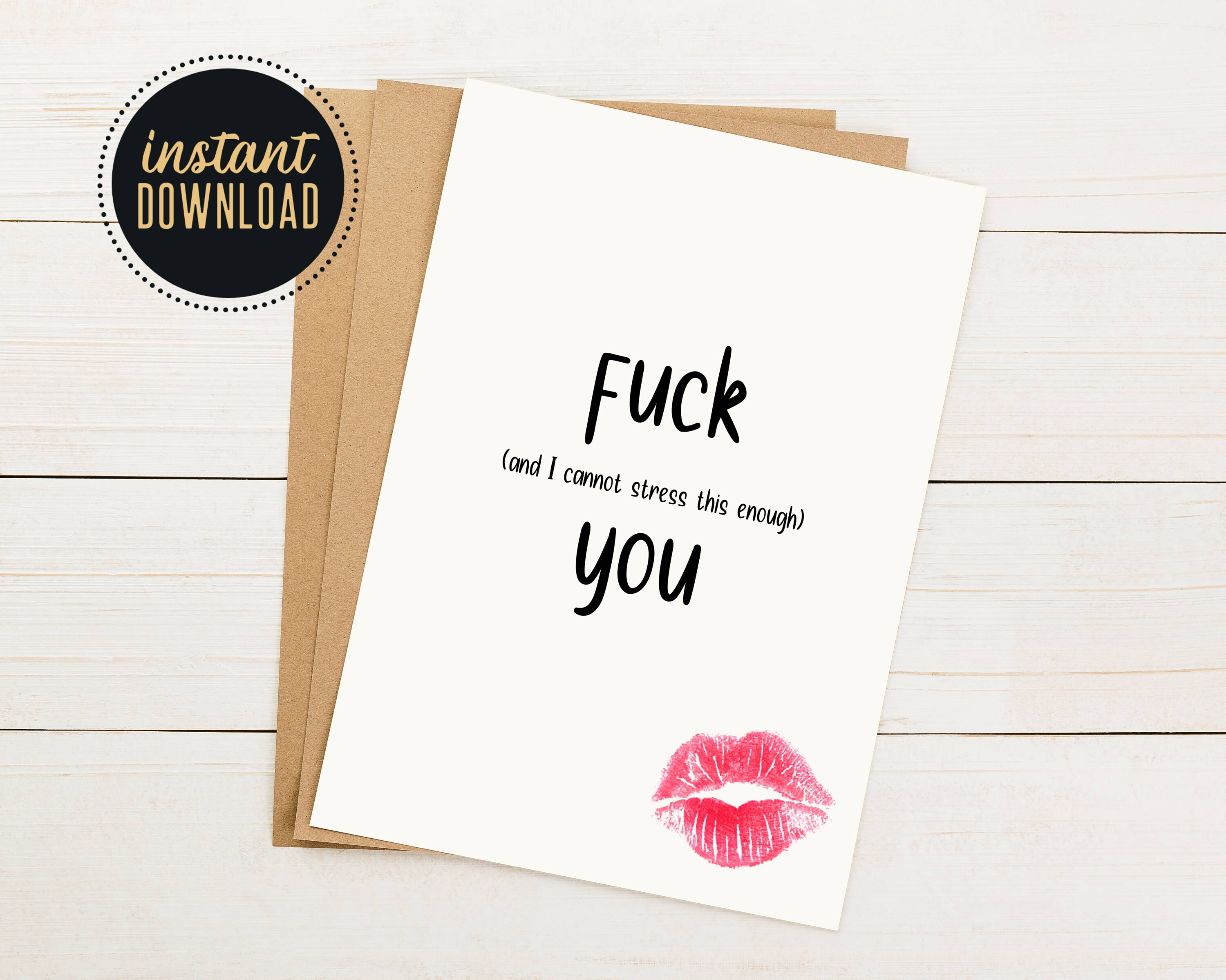 Printable F You Greeting Card, Funny Insult Postcard, A7 Blank Greeting ...