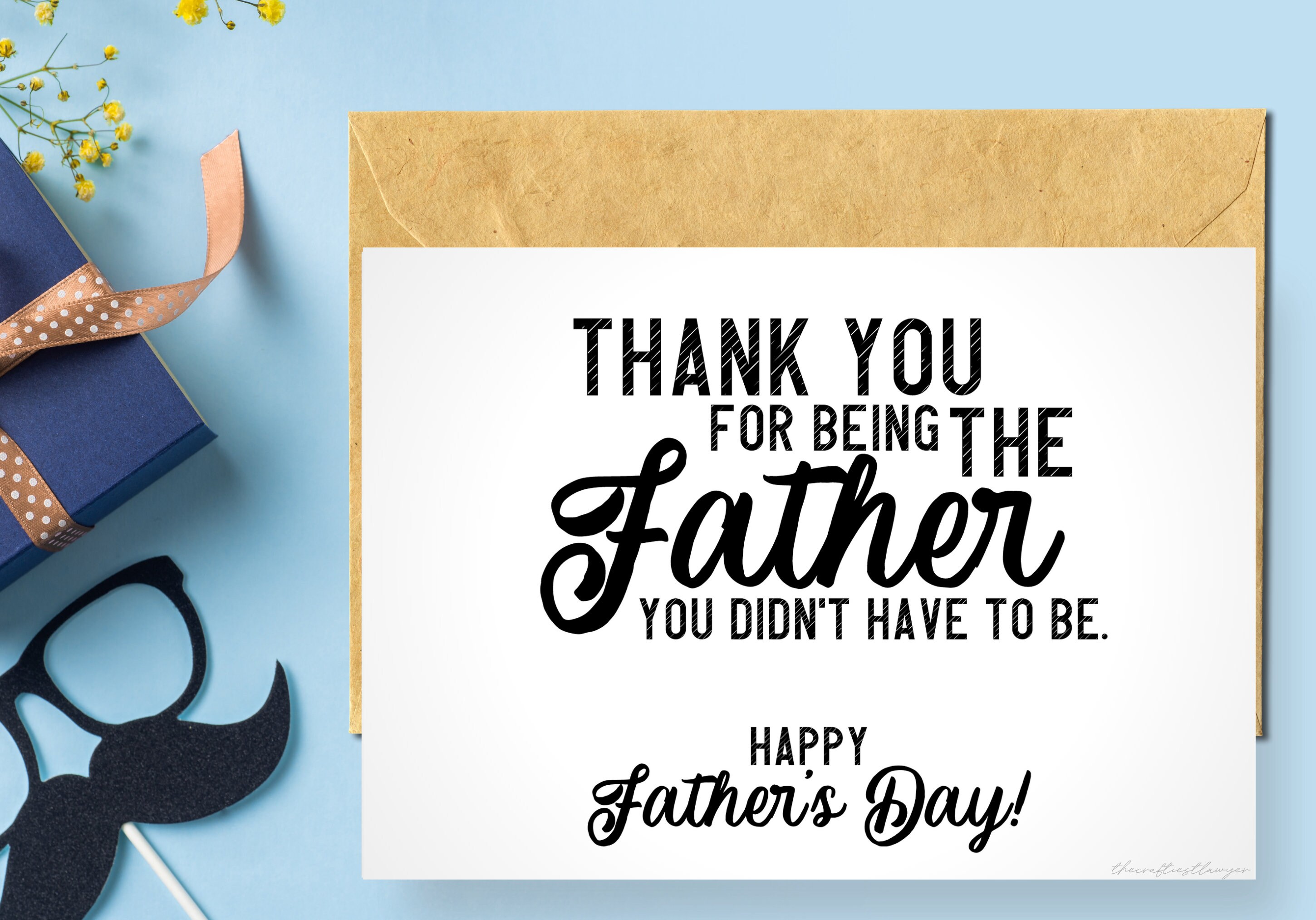Printable Bonus Dad Fathers Day Card, HORIZONTAL and VERTICAL Father's ...