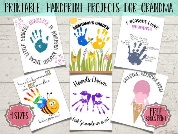 Toddler Grandma Handprint Footprint Art Project Craft Bundle - Etsy