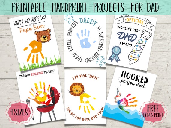 Fathers Day Toddler Handprint Footprint Art Project Craft - Etsy