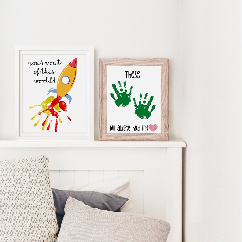 Toddler Mom Handprint Footprint Art Project Craft Bundle, Mother's Day ...