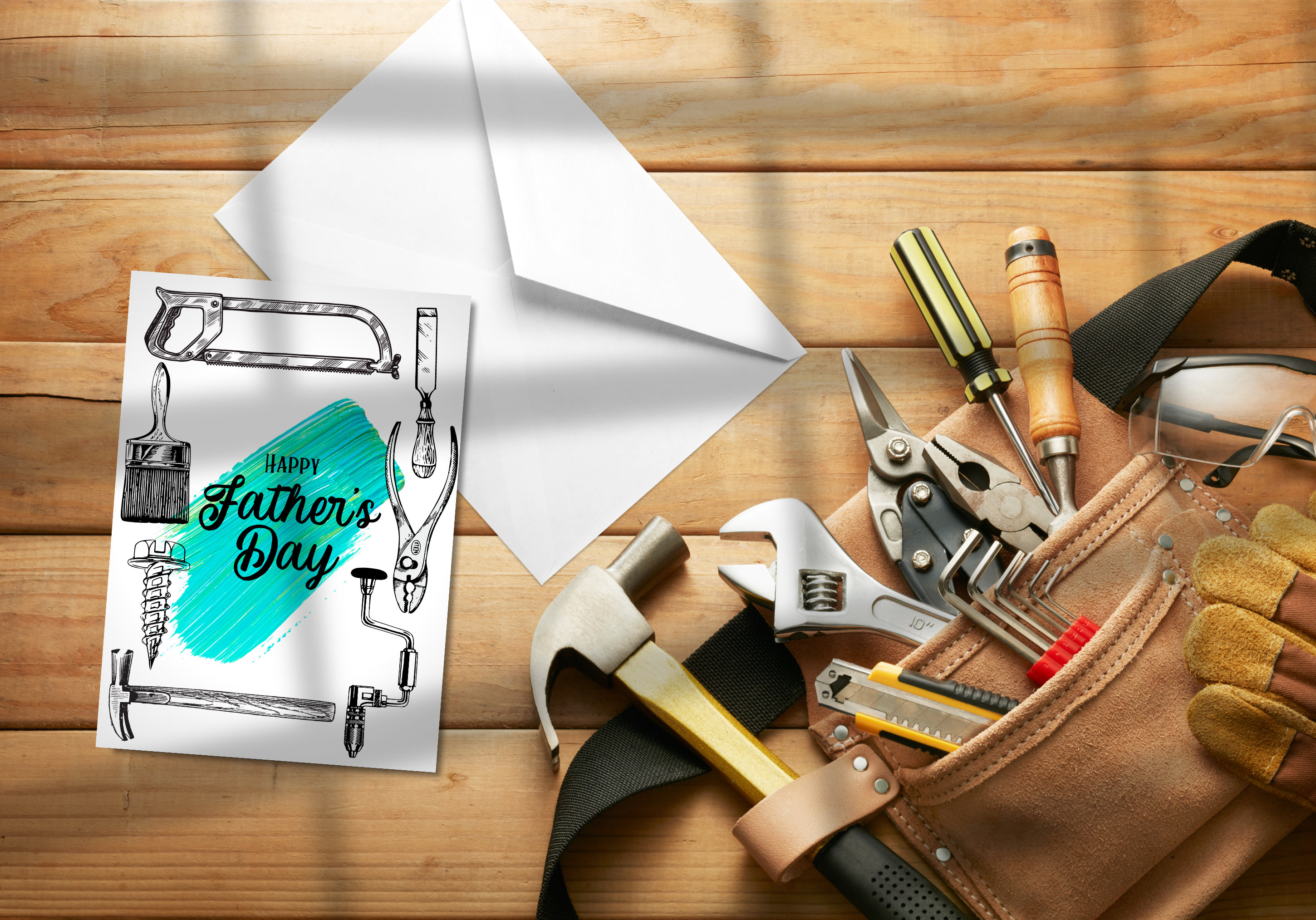 Printable Tools Fathers Day Card, Fathers Day Greeting Card With Tools ...