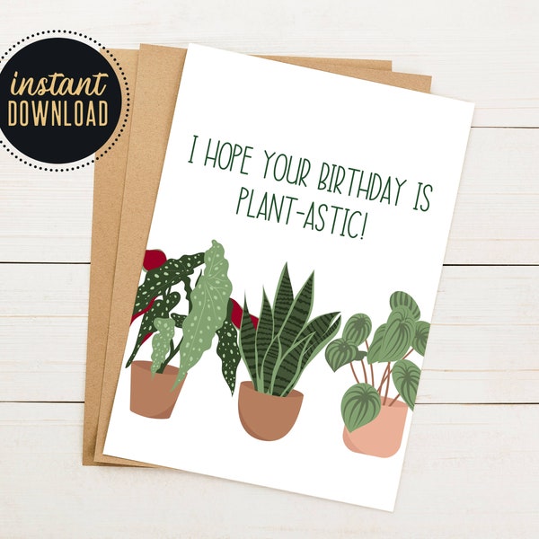 Plant Birthday Cards - Etsy