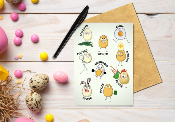 Printable Easter Card Egg Pun Card Funny Easter Card Food | Etsy