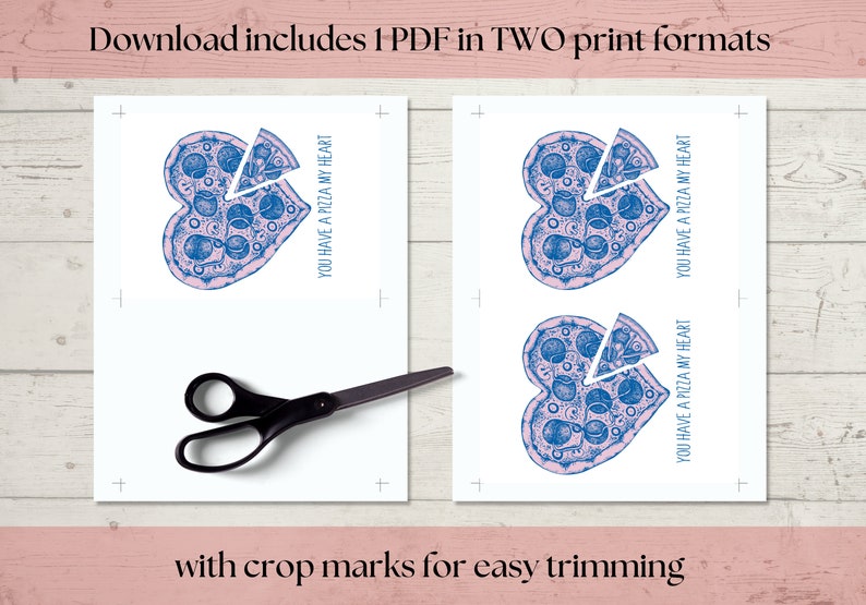 Printable Pizza Valentine's Day Card, DIGITAL DOWNLOAD, Funny ...