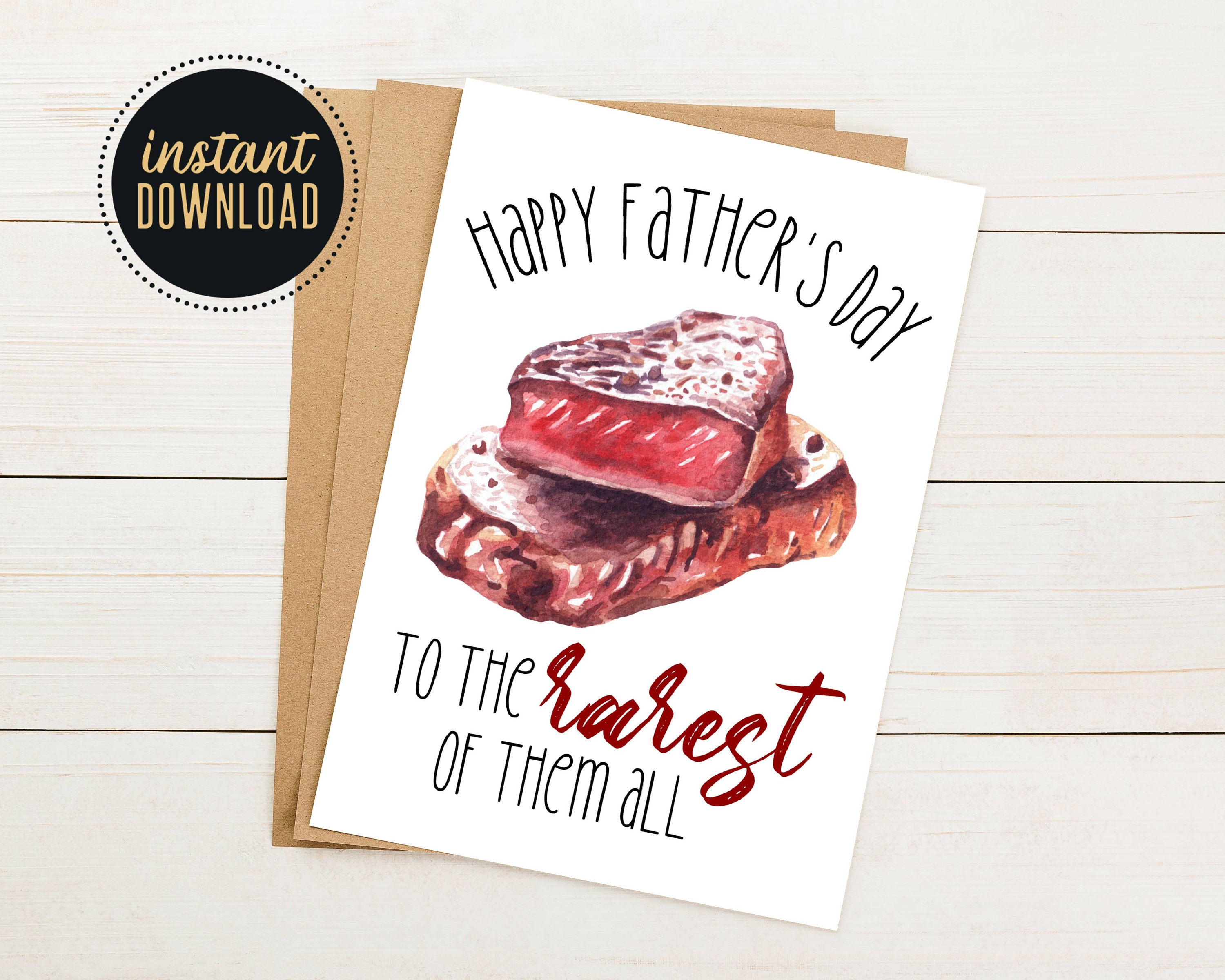 Printable Father's Day Card, Rarest of Them All Funny Fathers Day Card ...