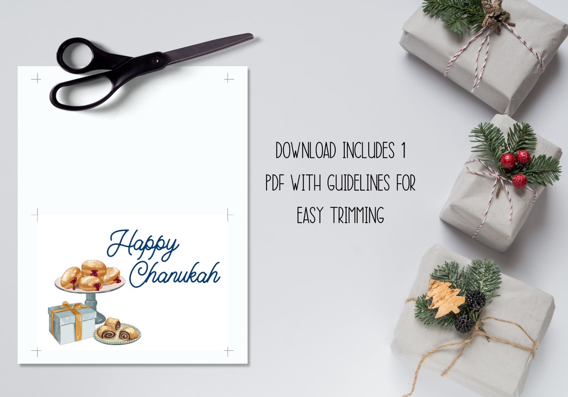 Printable Happy Chanukah Card, INSTANT DOWNLOAD, Printable Hanukkah ...