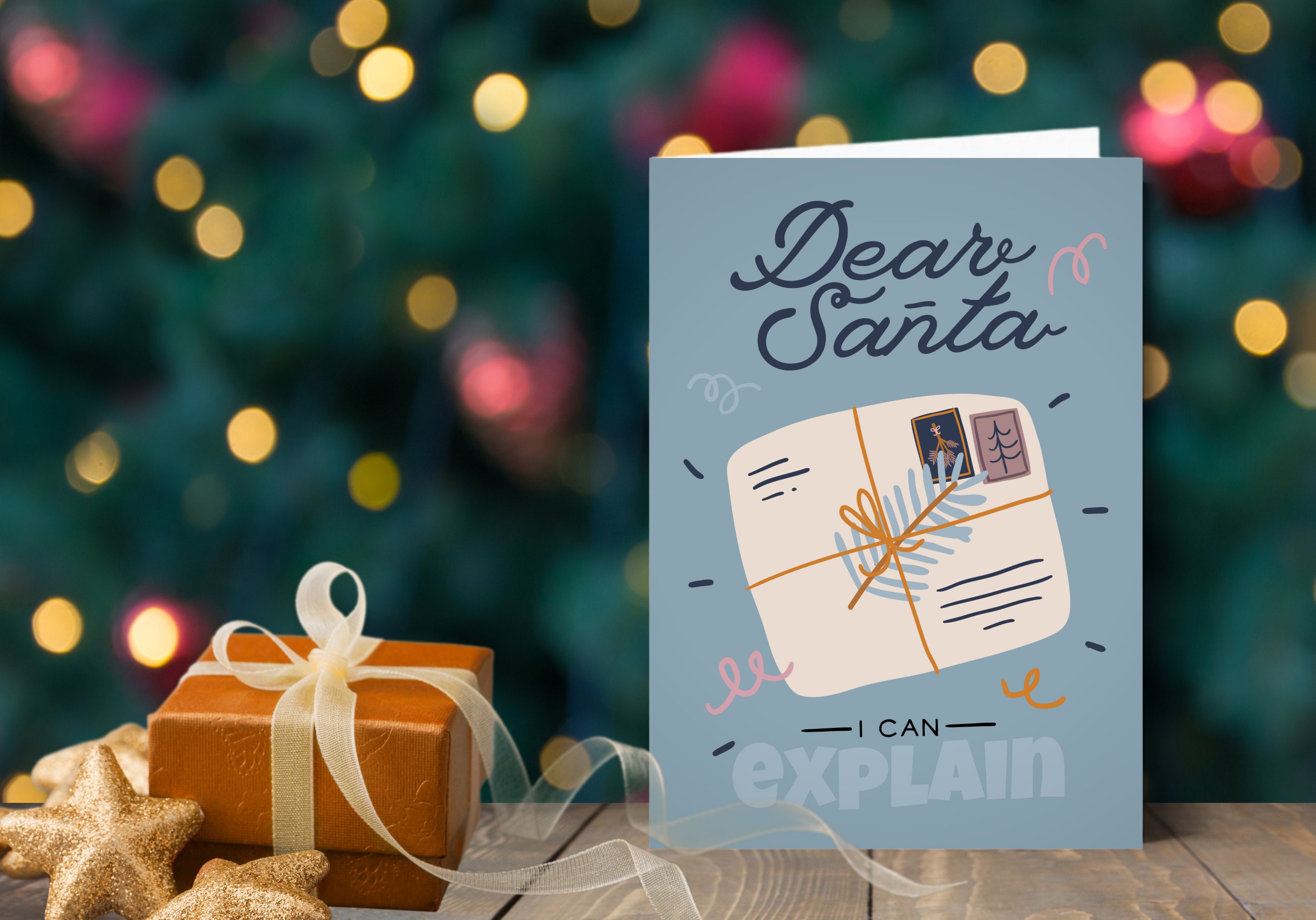 Dear Santa I Can Explain Printable Christmas Card INSTANT - Etsy