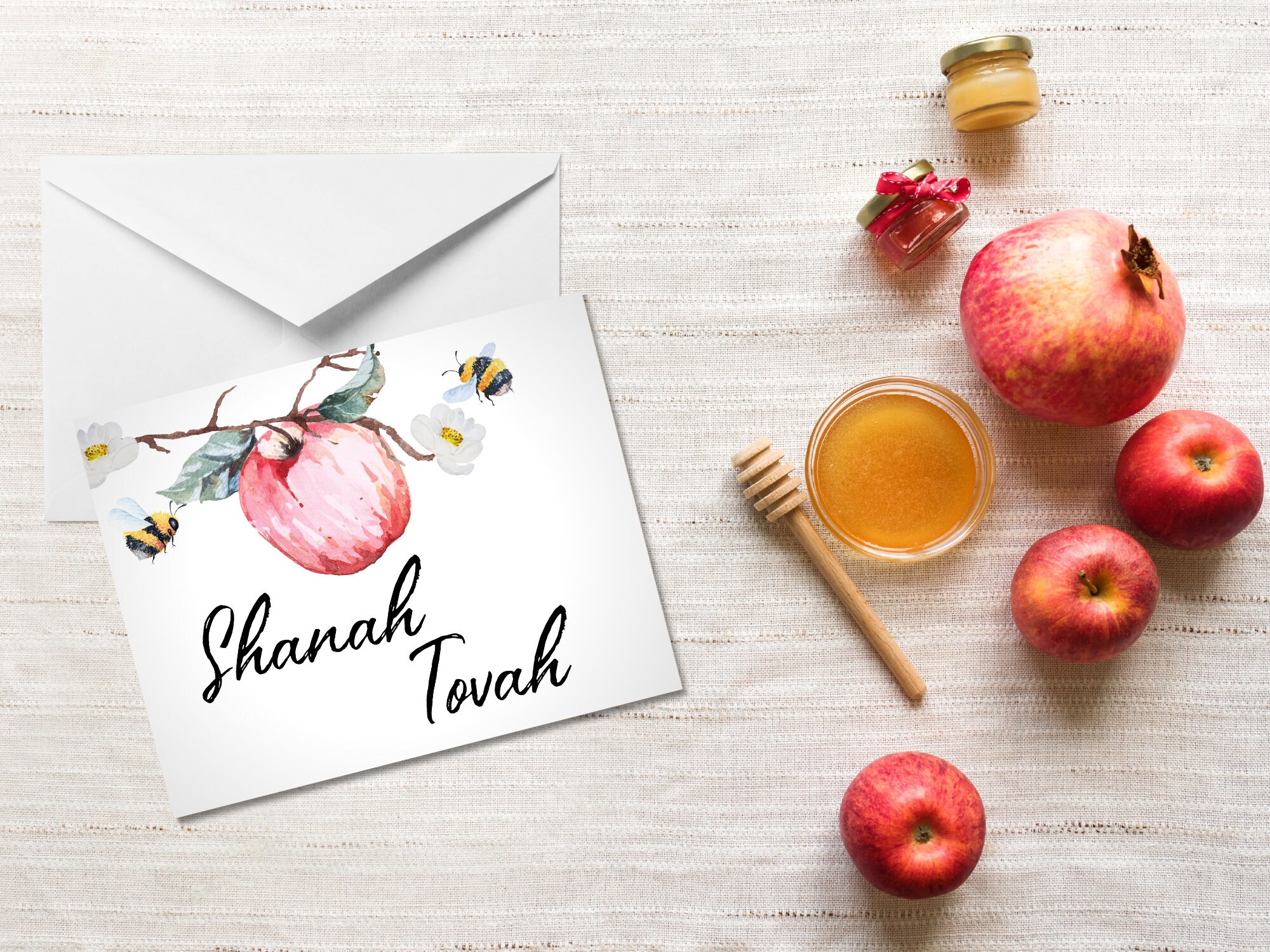Printable Shanah Tovah Rosh Hashanah Greeting Card, INSTANT DIGITAL ...