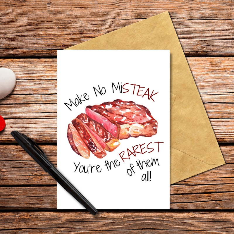 Fathers Day Card Steak Printable - Etsy Australia