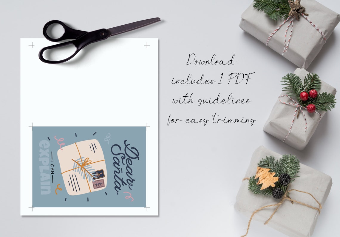 Dear Santa I Can Explain Printable Christmas Card INSTANT - Etsy