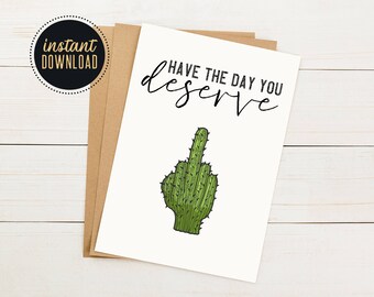 Cactus Middle Finger - Etsy