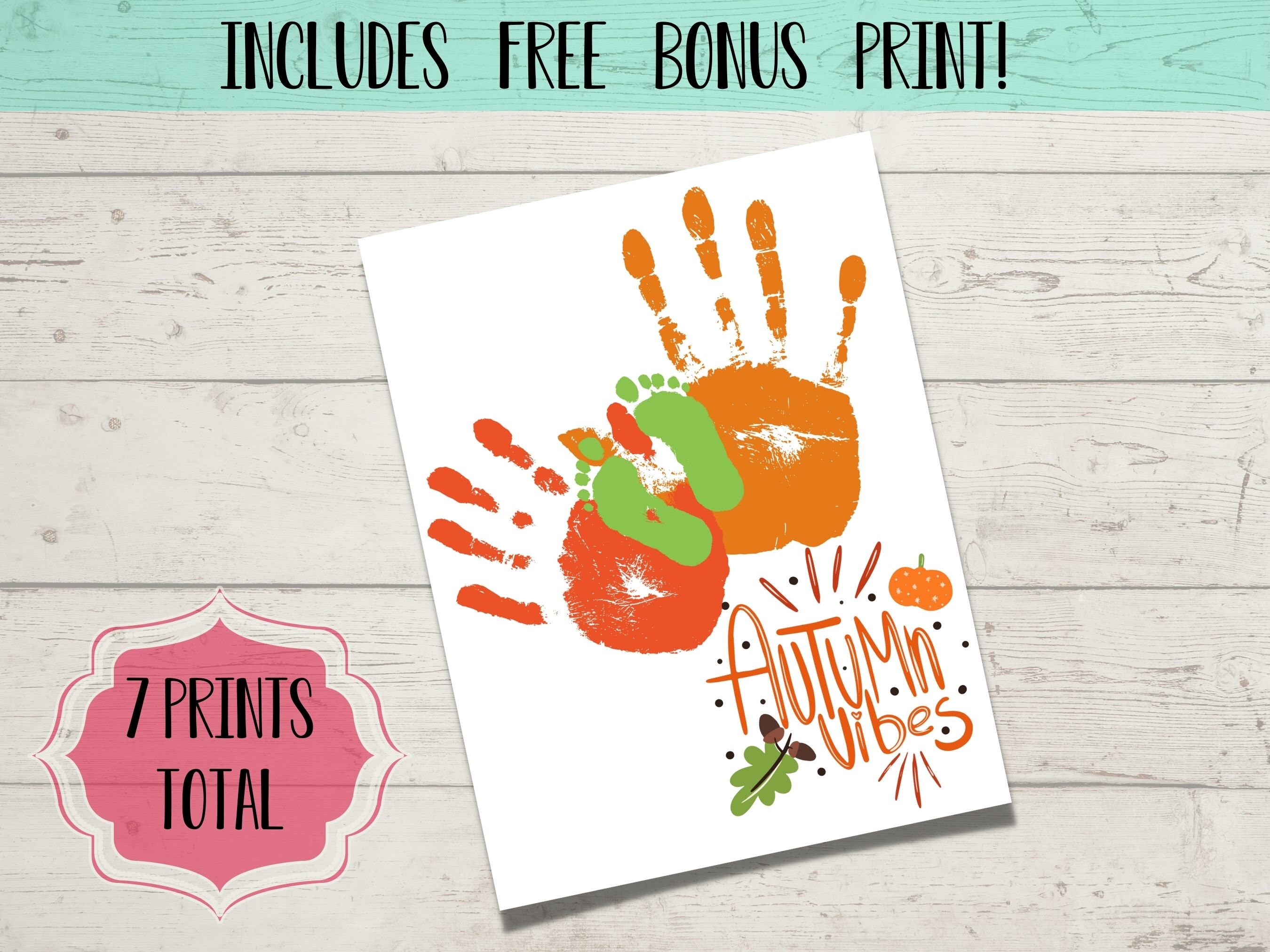 Thanksgiving Handprint Footprint Art Project Craft Bundle, Autumn Fall ...