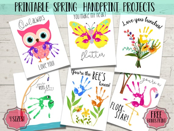 Toddler Spring Art Project Handprint Footprint Craft Bundle - Etsy