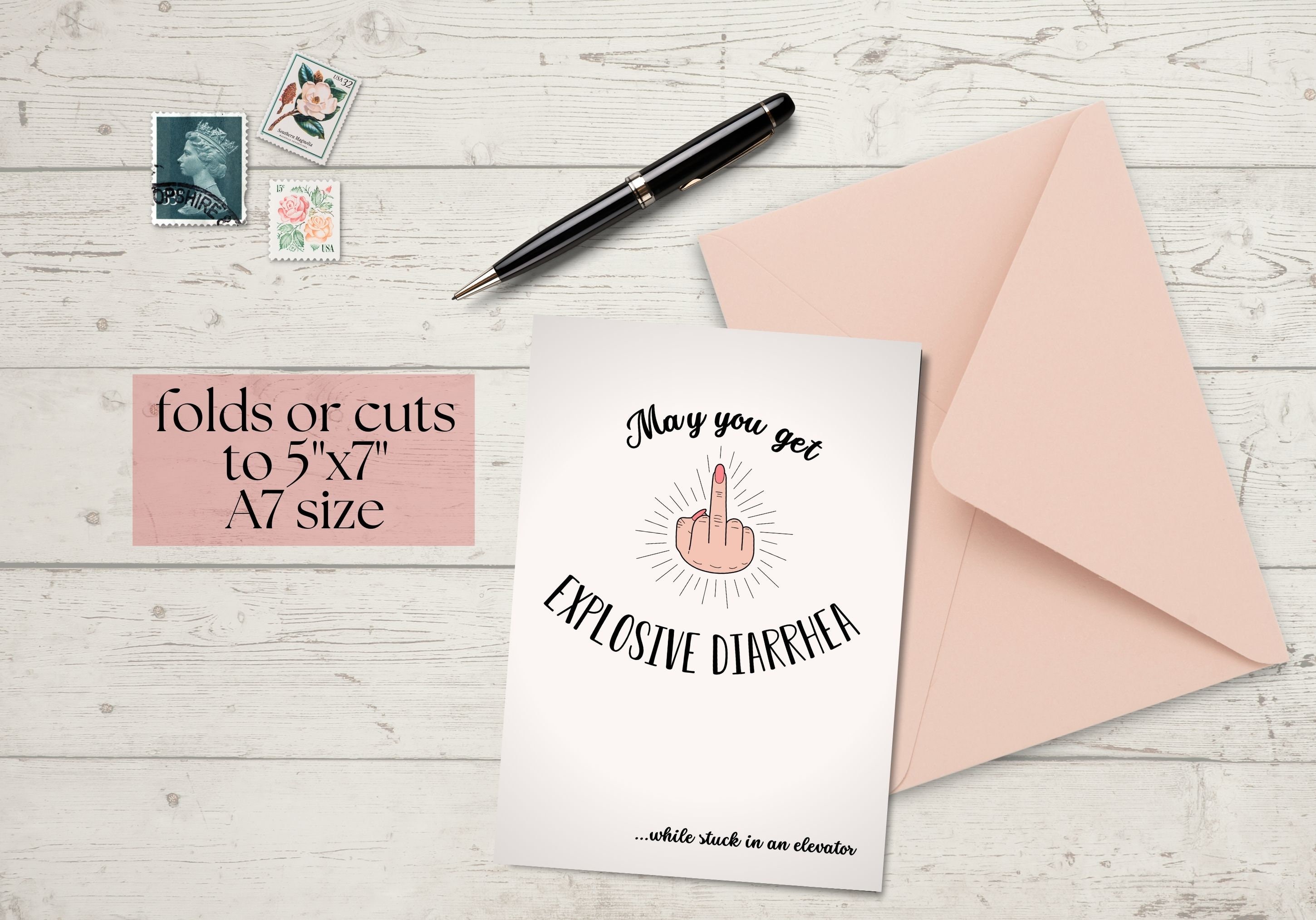 Printable F You Card, Funny Printable 5x7 Greeting Card, A7 Blank ...