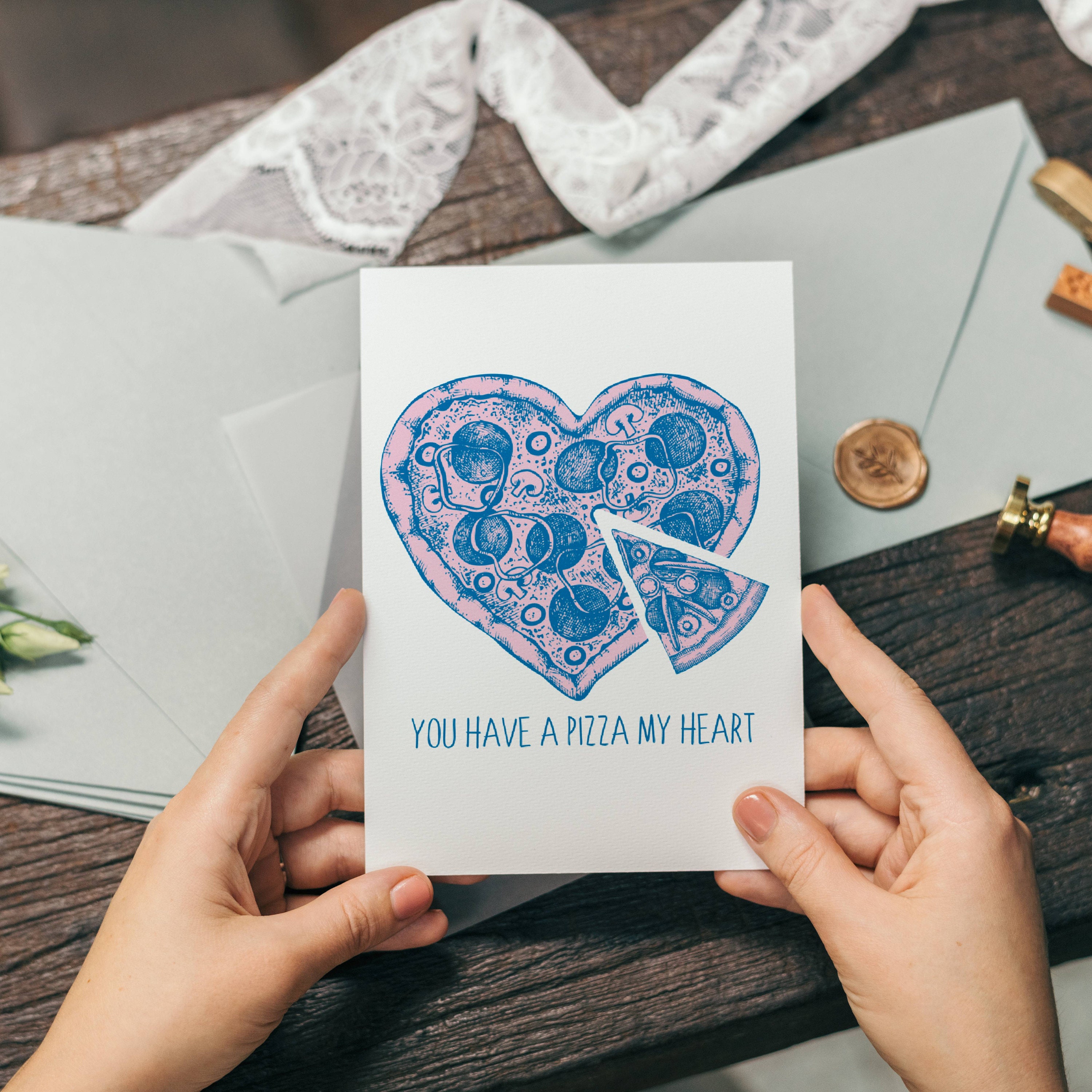 Printable Pizza Valentine's Day Card, DIGITAL DOWNLOAD, Funny ...
