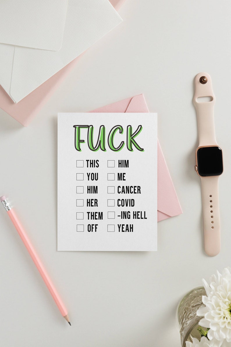 Printable F You Card With Options, Funny 5x7 Greeting Card, Offensive ...
