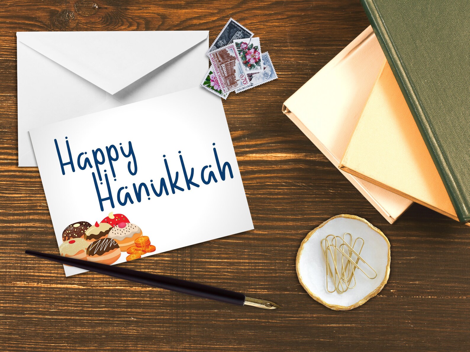 Cute Printable Hanukkah Donut Thank You Card, INSTANT DIGITAL DOWNLOAD ...