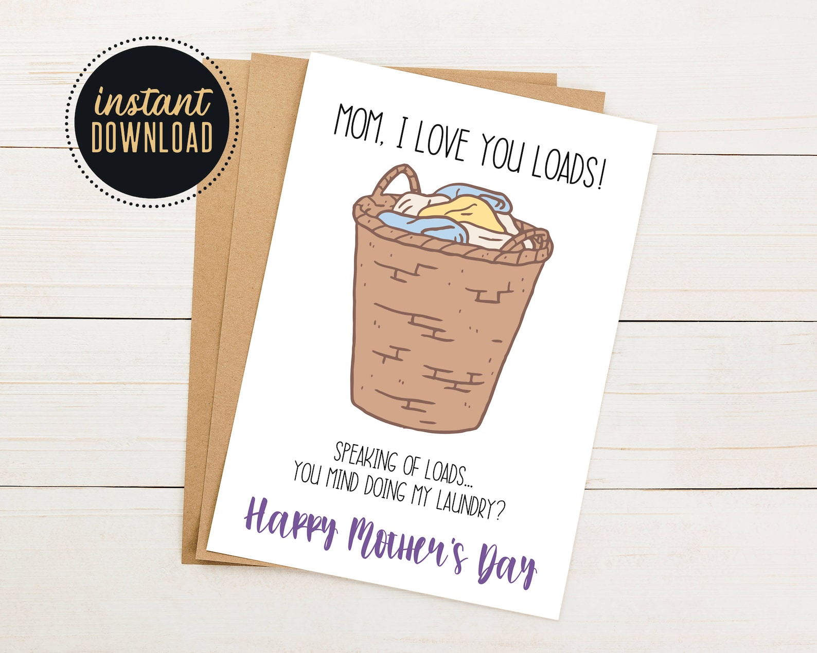 Printable Funny Mother's Day Card, 5x7 Mother's Day Postcard, Mother's ...
