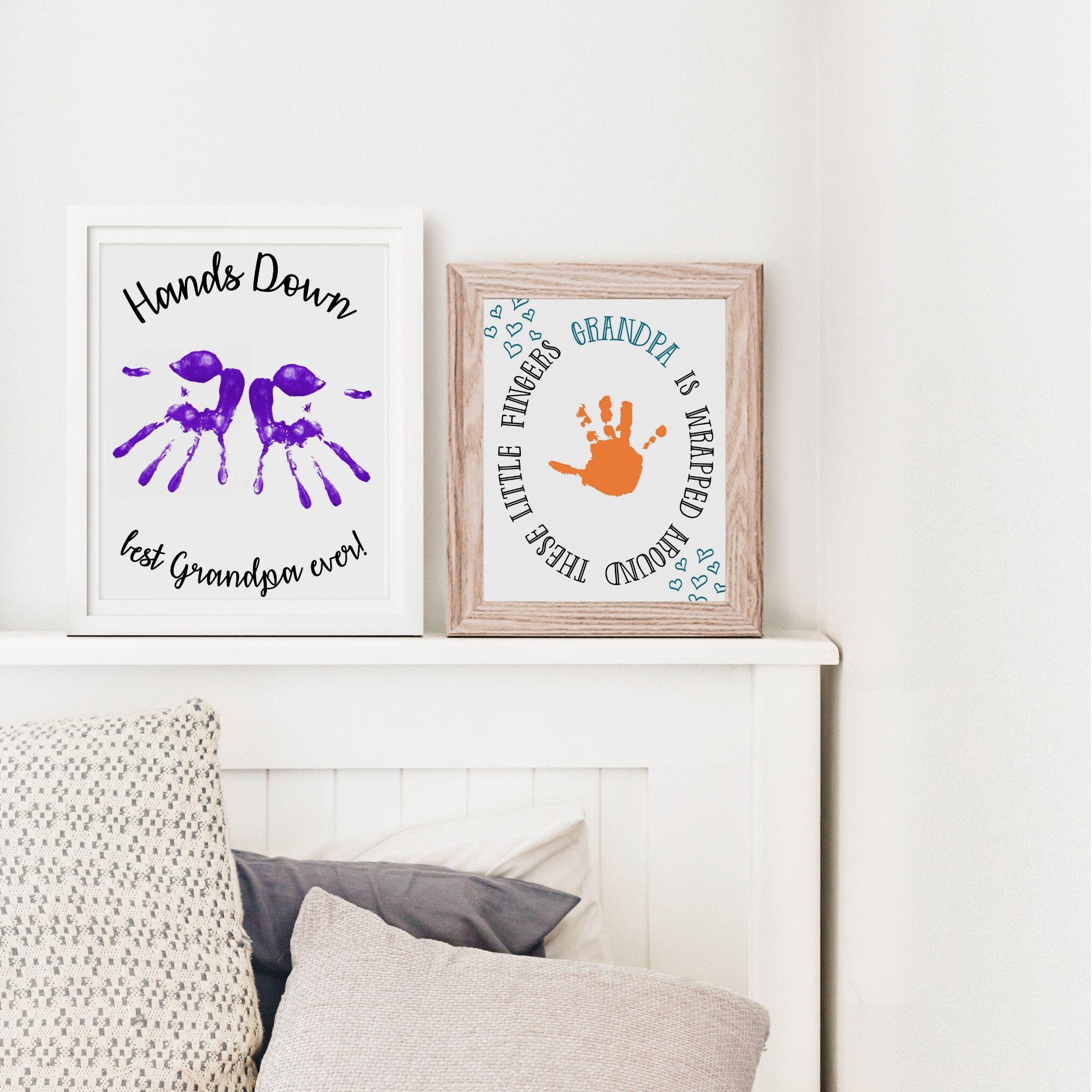 Toddler Grandpa Handprint Footprint Art Project Craft Bundle, Printable ...