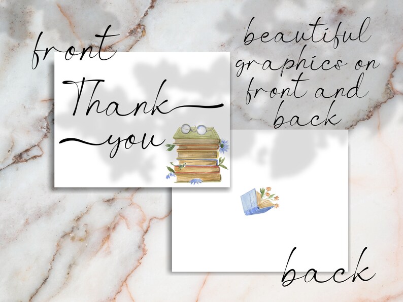 Printable Watercolor Book Thank You Card Printable Book - Etsy