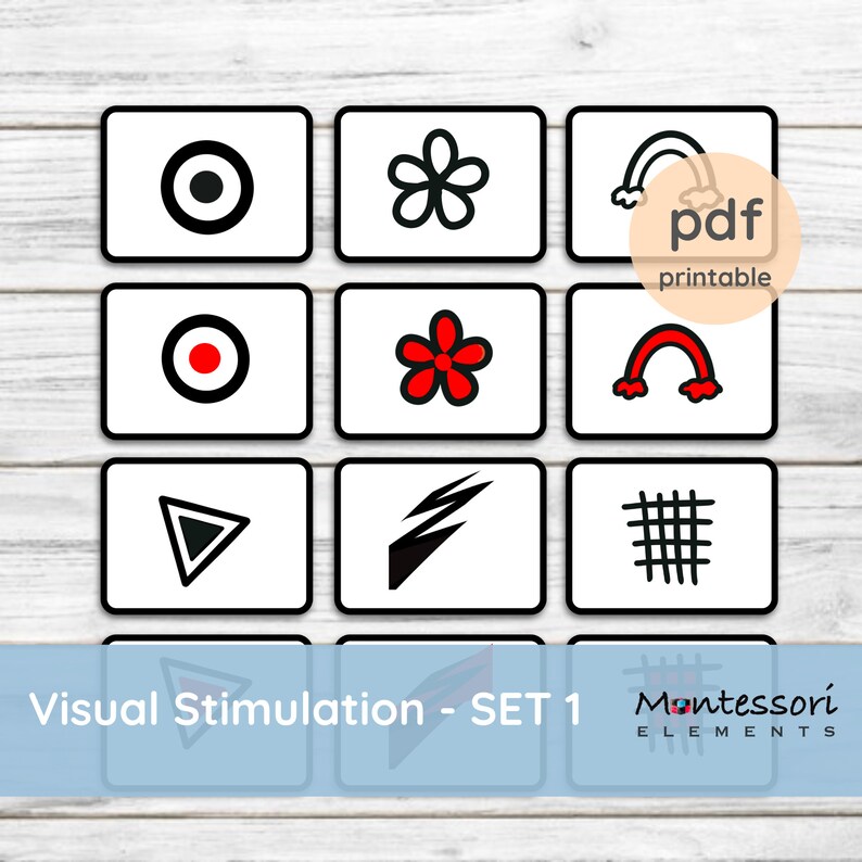 Visual Stimulation Cards, High Contrast Cards, Montessori Prints ...
