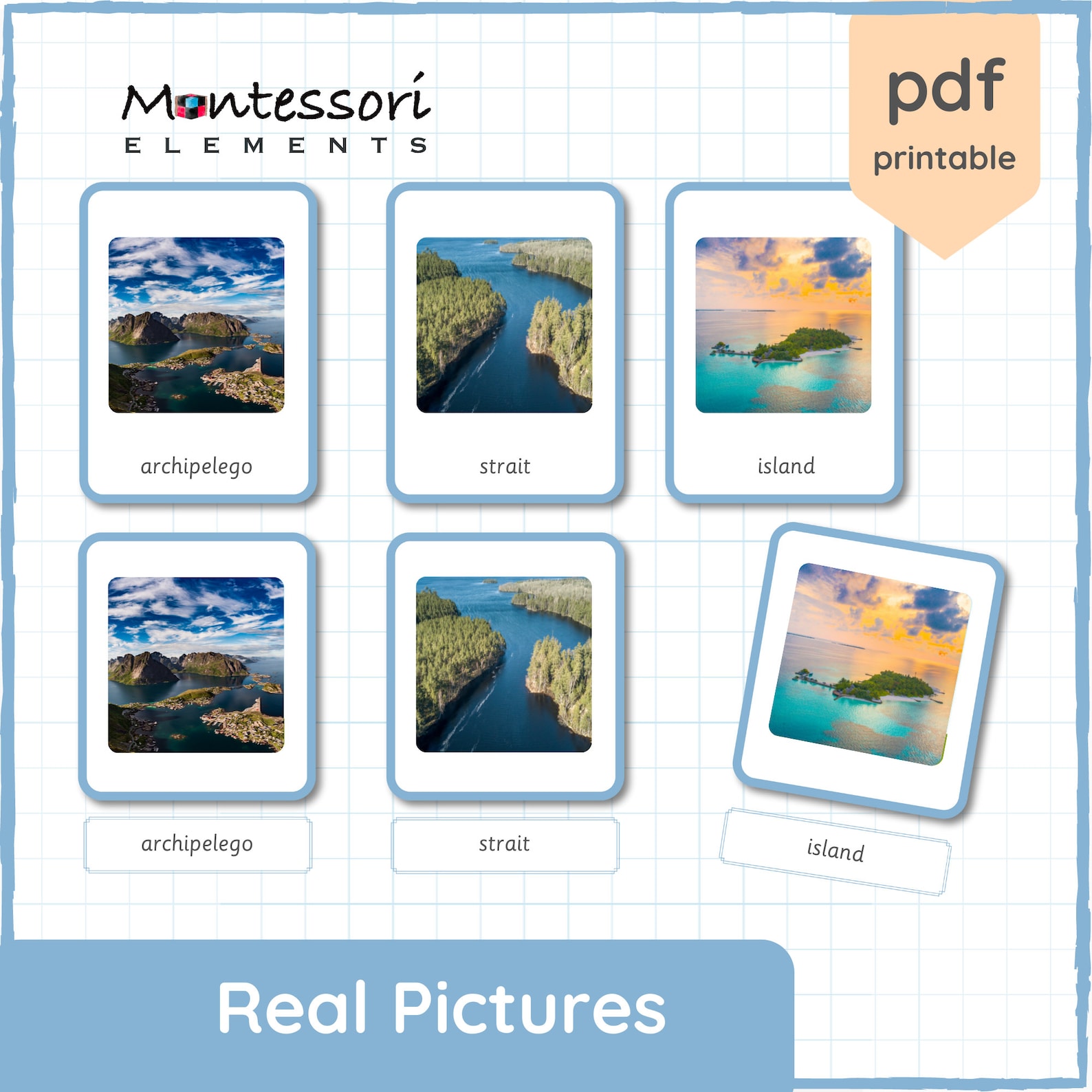 LAND FORMS - Montessori Land and Water Forms, Montessori Geography ...