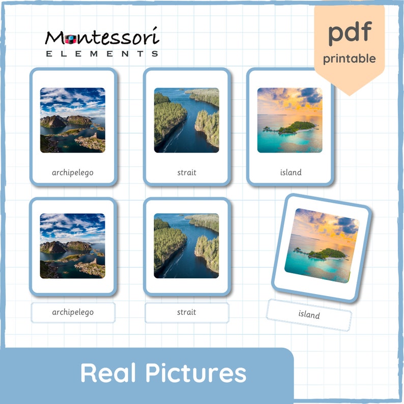 LAND FORMS - Montessori Land and Water Forms, Montessori Geography ...