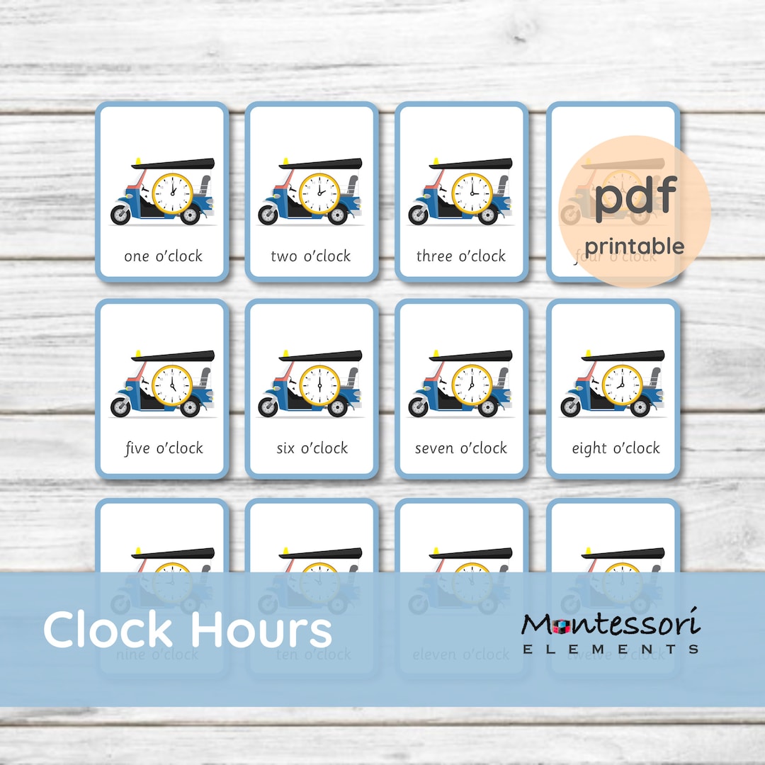 CLOCK HOURS - Telling Time, Reading a Clock, Clock Three Part Card ...