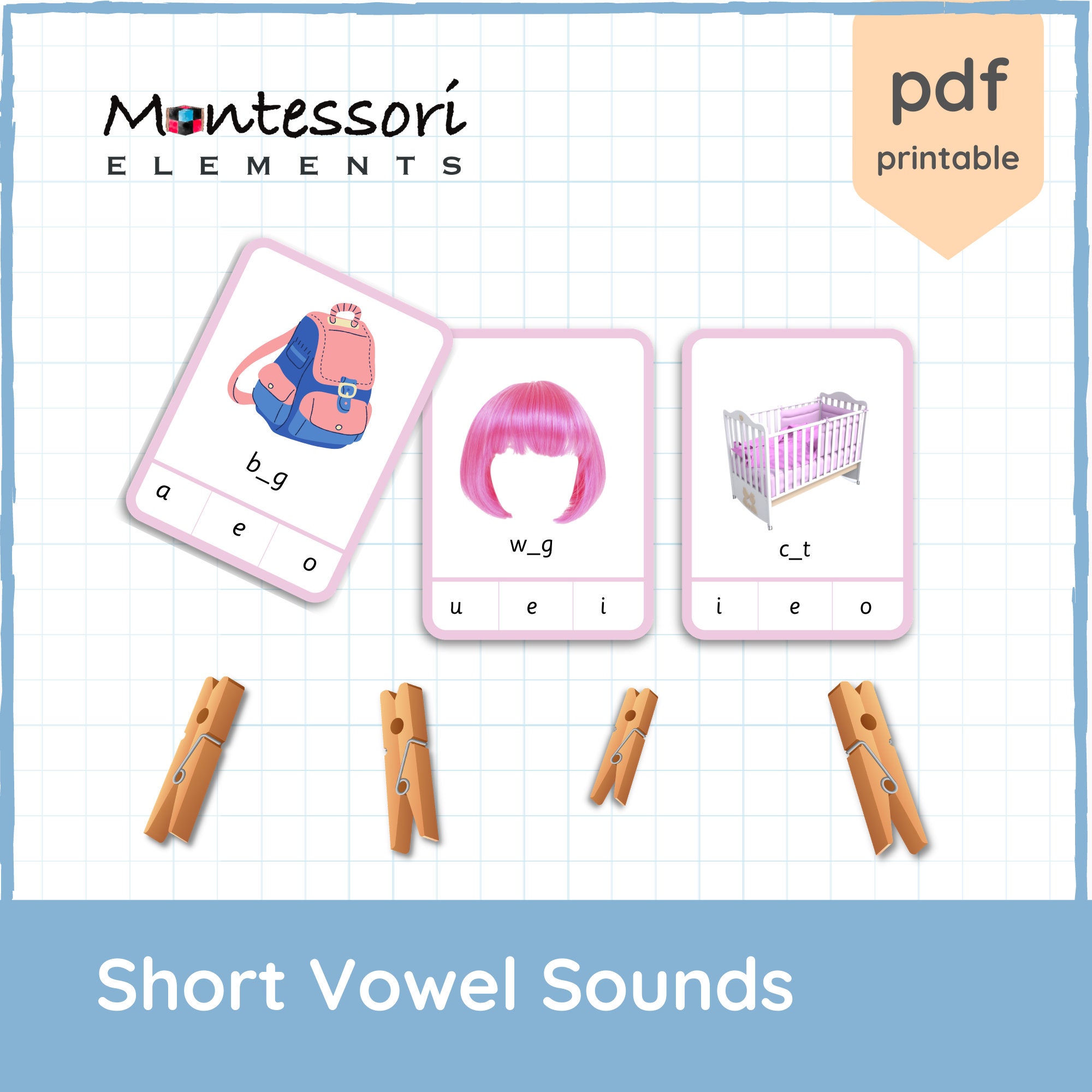 MONTESSORI PHONICS - Short Vowel Sounds, Aeiou, Phonics Games ...