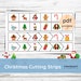 CHRISTMAS Cutting Strips, Christmas Theme, Homeschool, Montessori ...