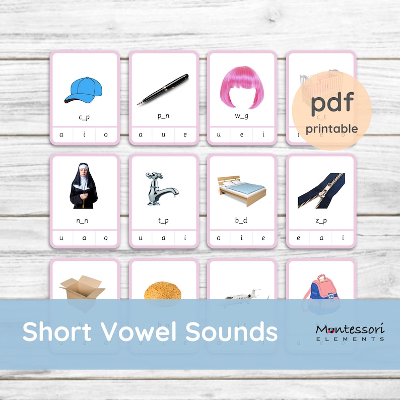 MONTESSORI PHONICS - Short Vowel Sounds, Aeiou, Phonics Games ...