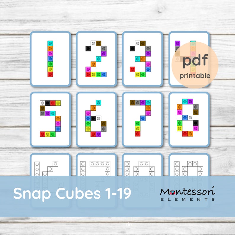 MATHS SNAP CUBES - Montessori Maths, Numbers 1-19, Creativity, Learn ...