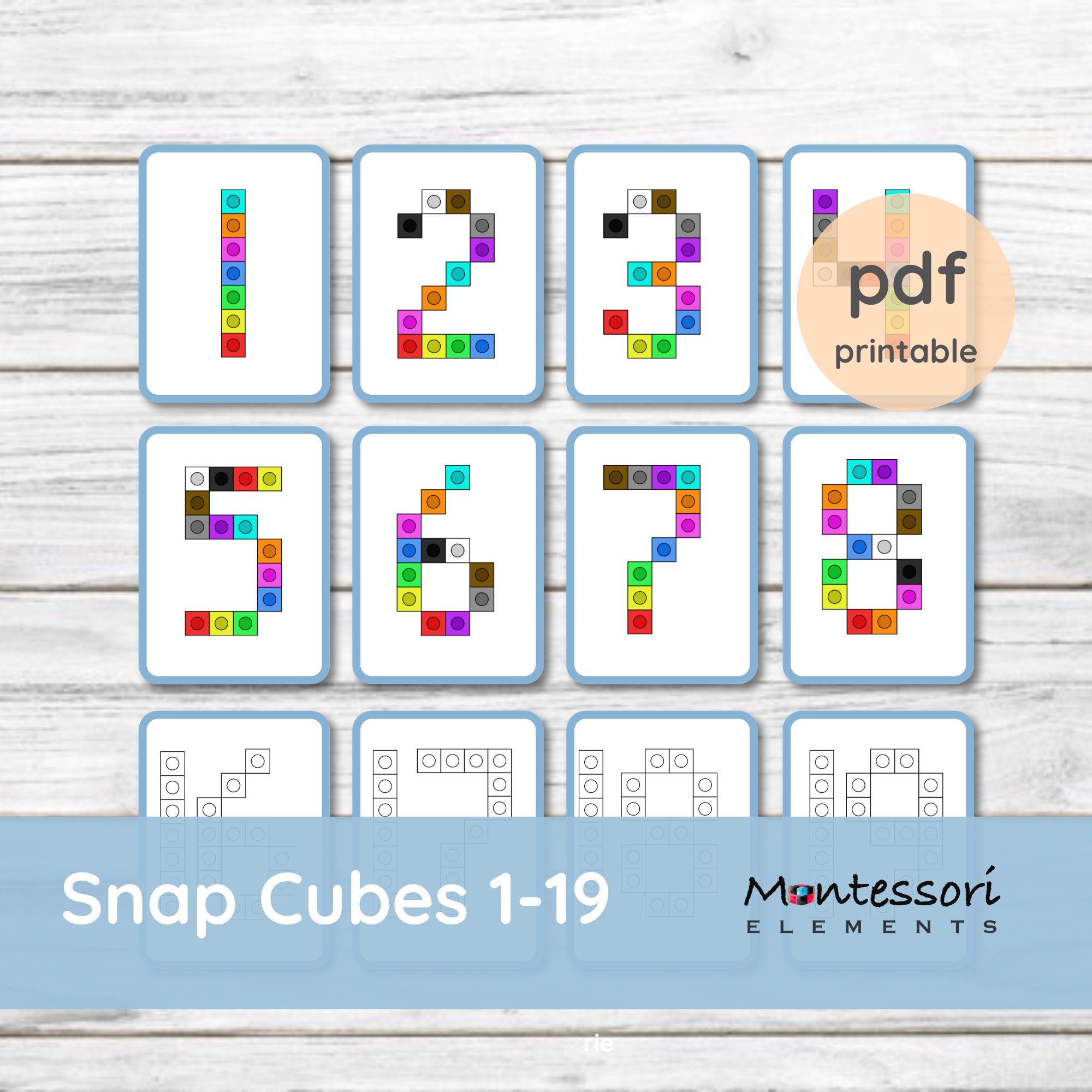MATHS SNAP CUBES - Montessori Maths, Numbers 1-19, Creativity, Learn ...