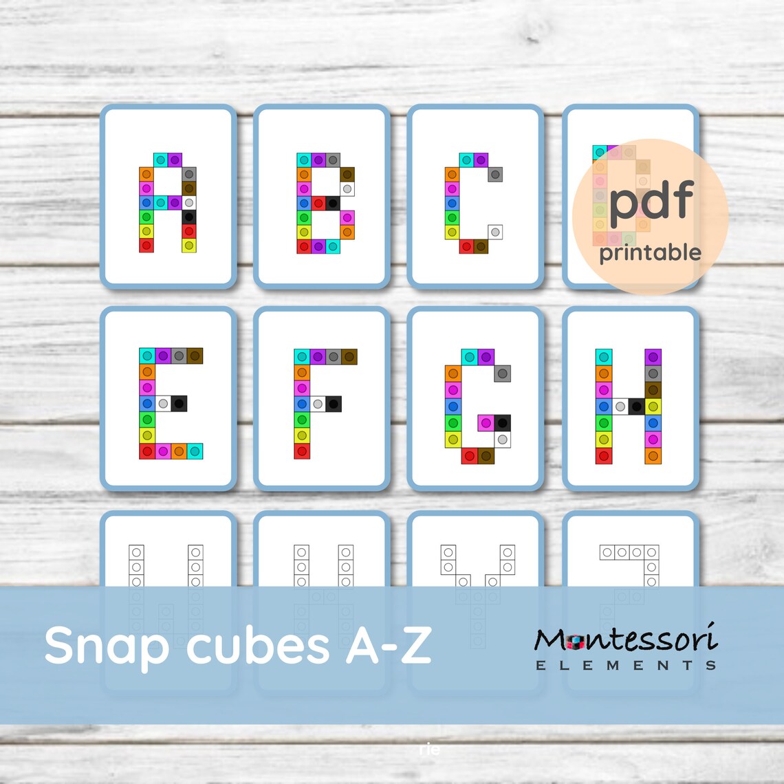 SNAP CUBES ALPHABETS A-Z, Montessori Phonics, Alphabet Game, Fine Motor ...