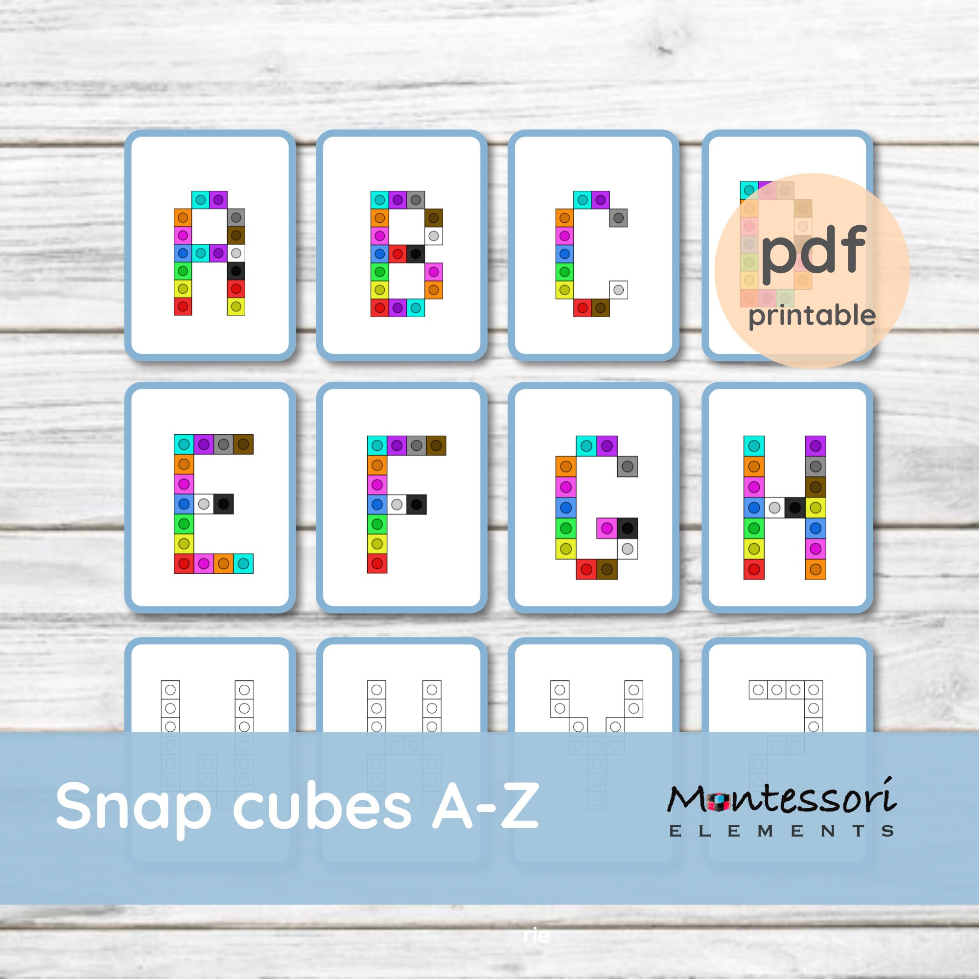 SNAP CUBES ALPHABETS A-Z, Montessori Phonics, Alphabet Game, Fine Motor ...