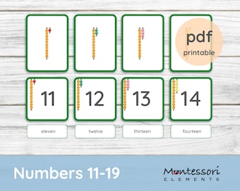 Montessori Maths - 10-90 Cards, Sequin Board, Montessori Prints, Golden ...